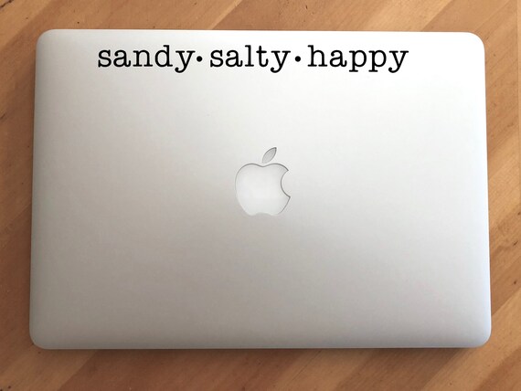 Sandy Salty Happy Decal Tropical Car Decal Beachy Car Decal | Etsy