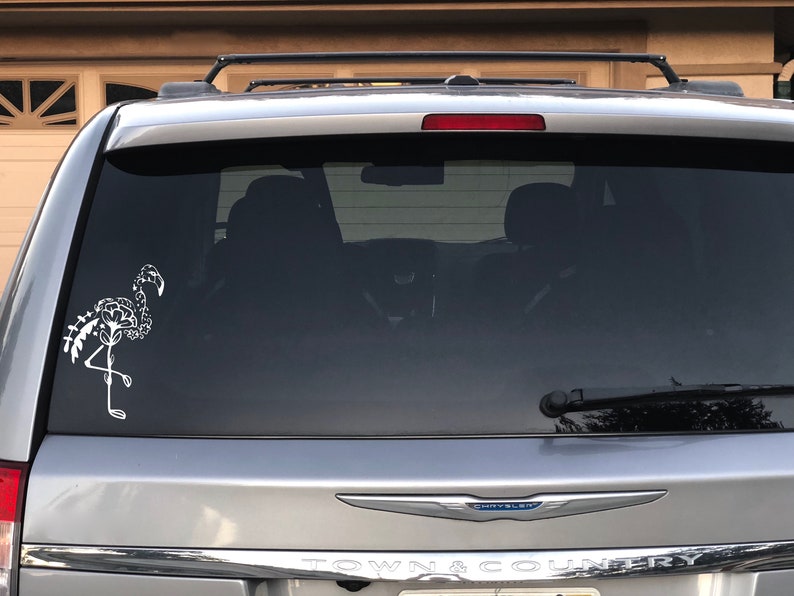 Flamingo Vinyl Decal Tropical Car Decal Beachy Car Sticker - Etsy