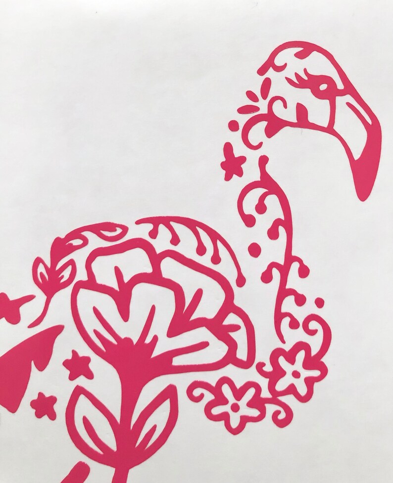 Flamingo Vinyl Decal Tropical Car Decal Beachy Car Sticker - Etsy