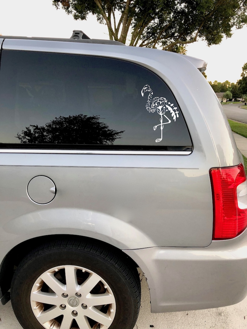 Flamingo Vinyl Decal Tropical Car Decal Beachy Car Sticker - Etsy