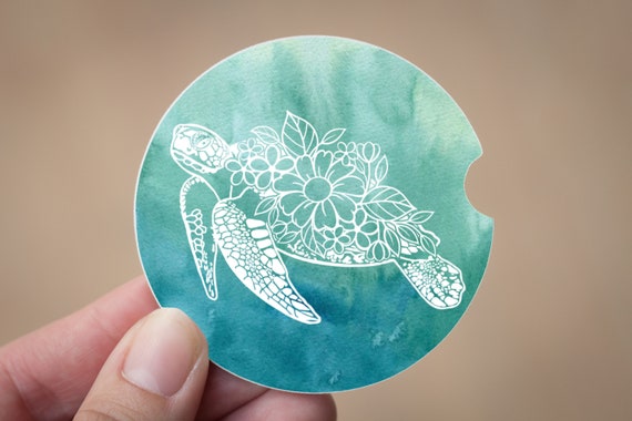 Beach Car Coasters Turtle Coaster Set Beach Car Accessories - Etsy