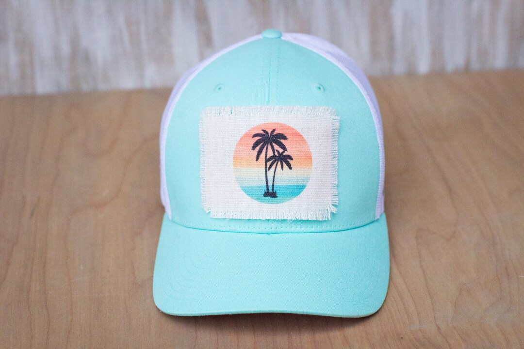 Tropical Hat Patch, Palm Trees Cap Patch, Beach Life Patch, Frayed ...