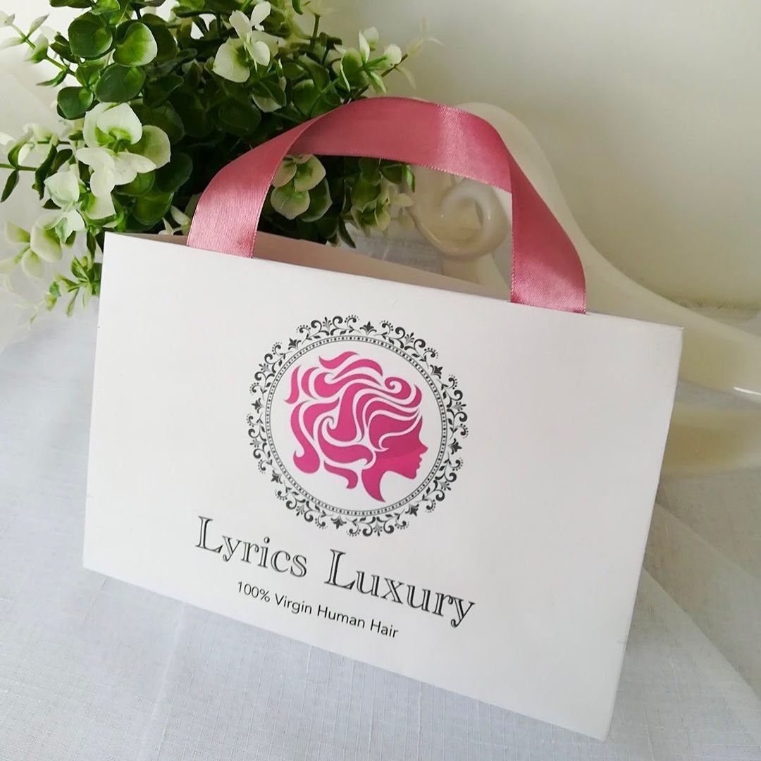 Logo Paper Bags With Satin Ribbon Handles 20147cm Happy Holidays Custom ...