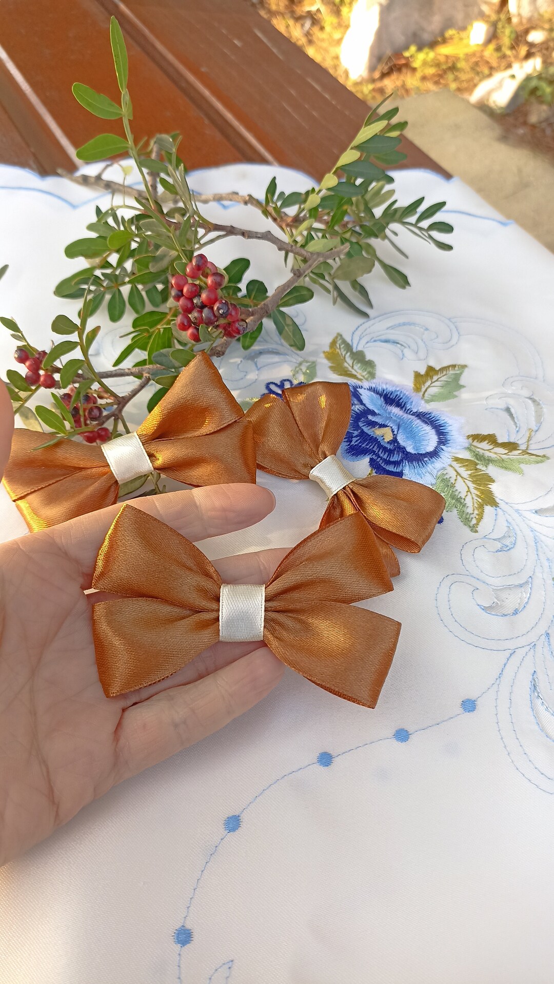 Brown Bows Satin Ribbon Bow Ready Made Bows Crafts Bow Christmas Bow ...