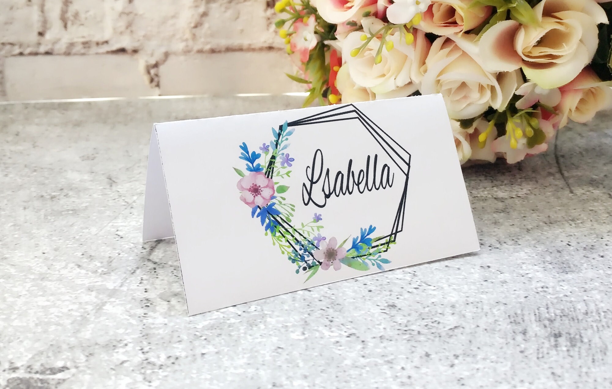 Folded Name Cards Custom Wedding Place Cards Table Name Etsy