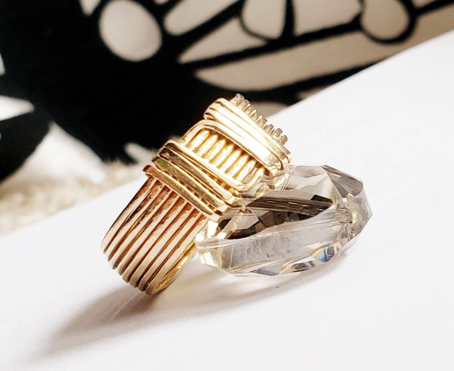 Gold Index Finger Ring. Wide Band. Womens Thumb. Men's | Etsy