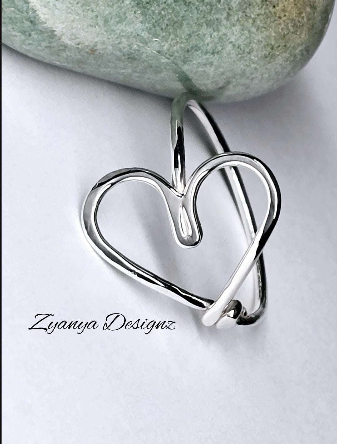 Open Heart Thumb Rings for Women. Sterling Silver Jewellery. Simple ...