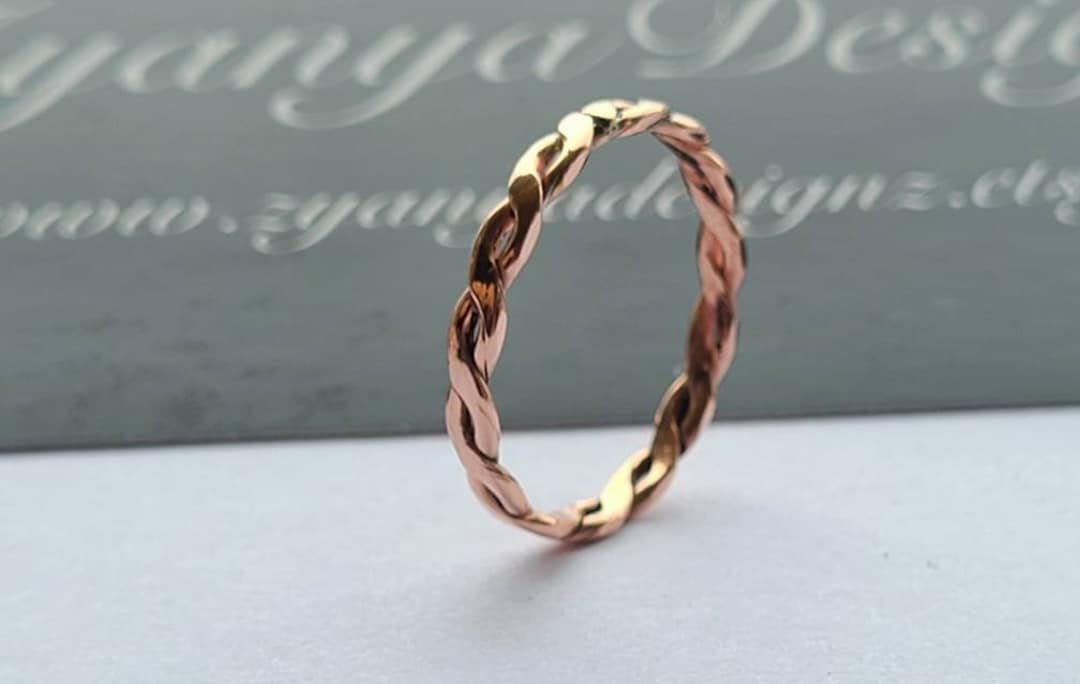 Twisted Raw Copper Stacking Ring. Pointer Finger Rings for Women. Index ...