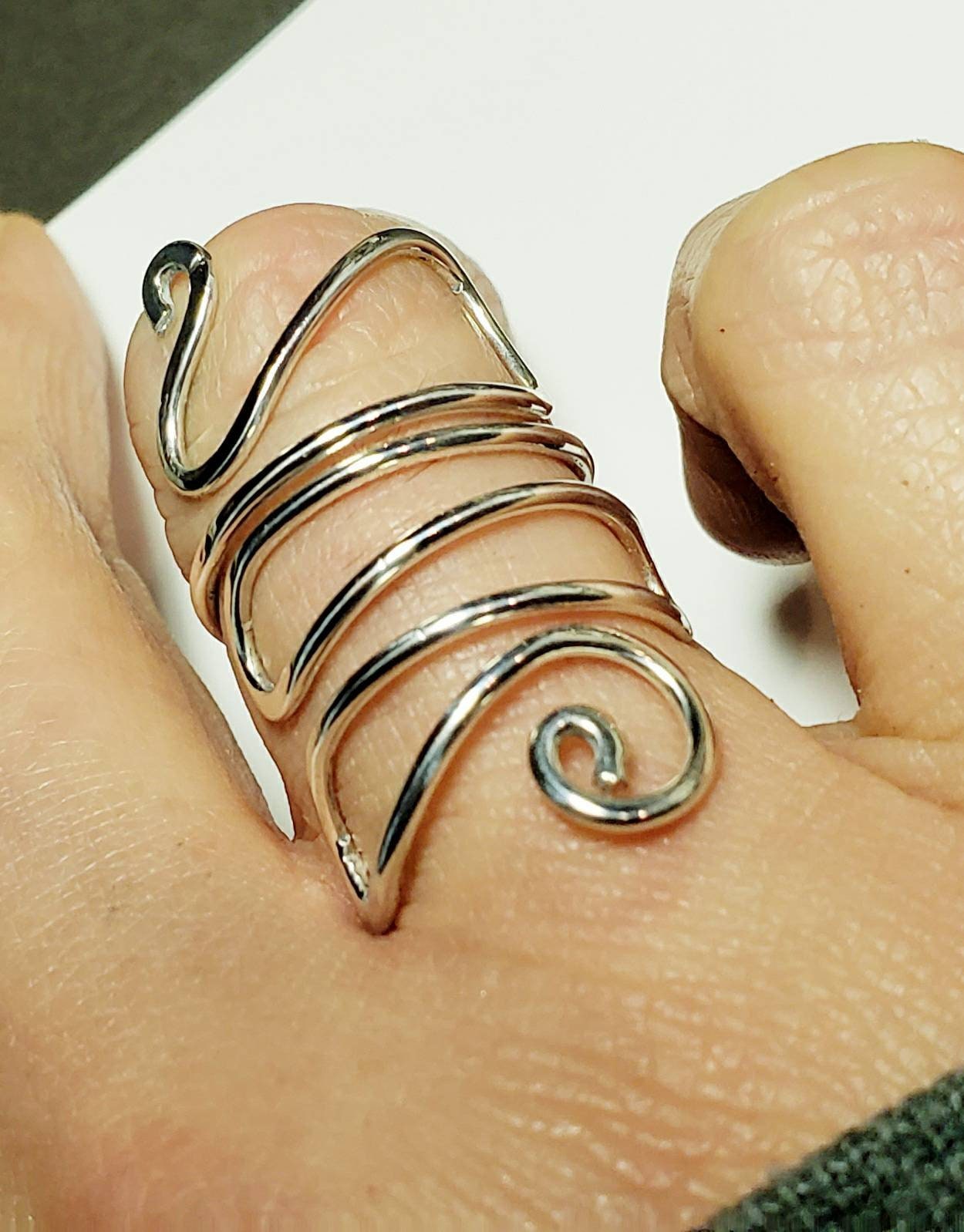 Womens Adjustable Long Ornate Ring. Silver Index Finger Ring. - Etsy UK