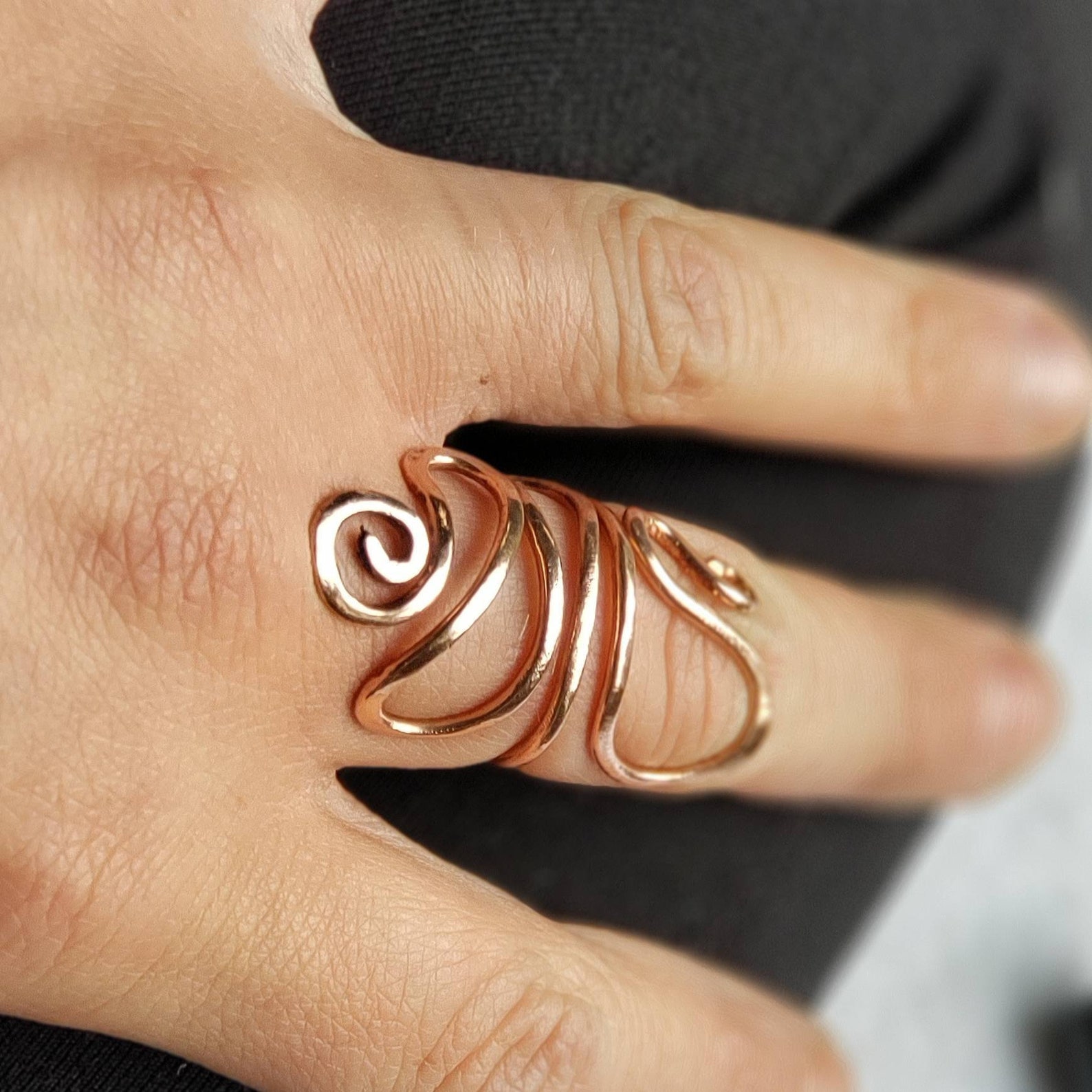 Adjustable Rings for Women. Index Middle Finger Ring. Spiral - Etsy