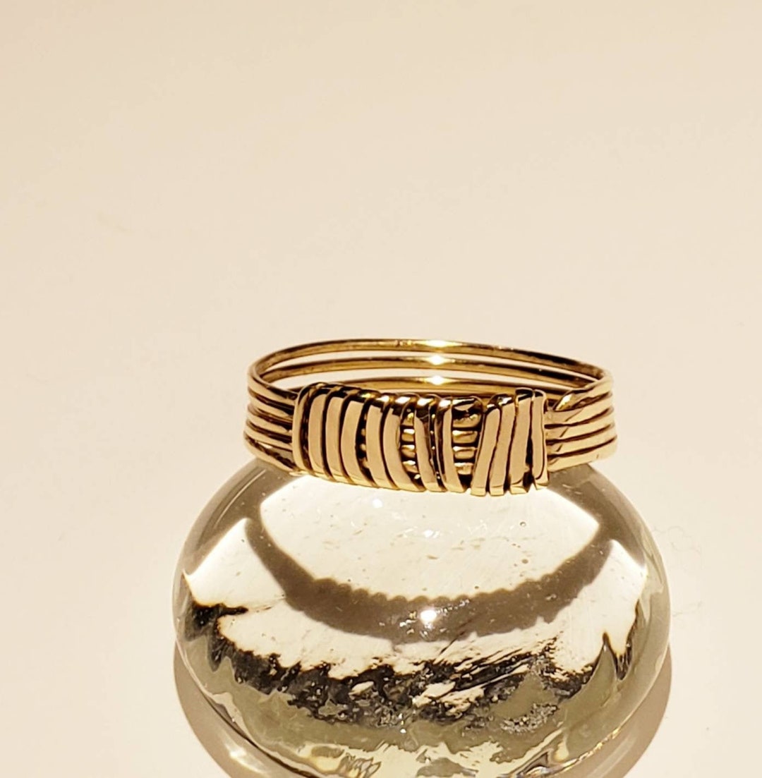 Gold Index Finger Ring. Wide Band. Womens Thumb. Men's Pinky. Wedding ...