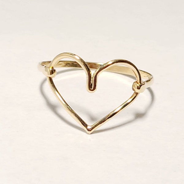 Open Heart Ring - Etsy