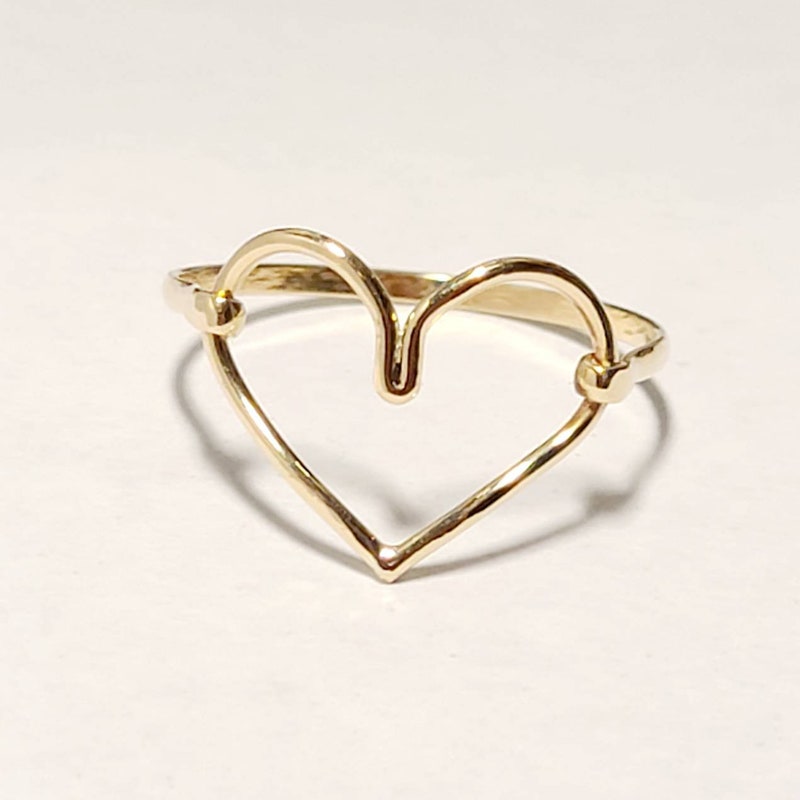 Open Heart Ring - Etsy