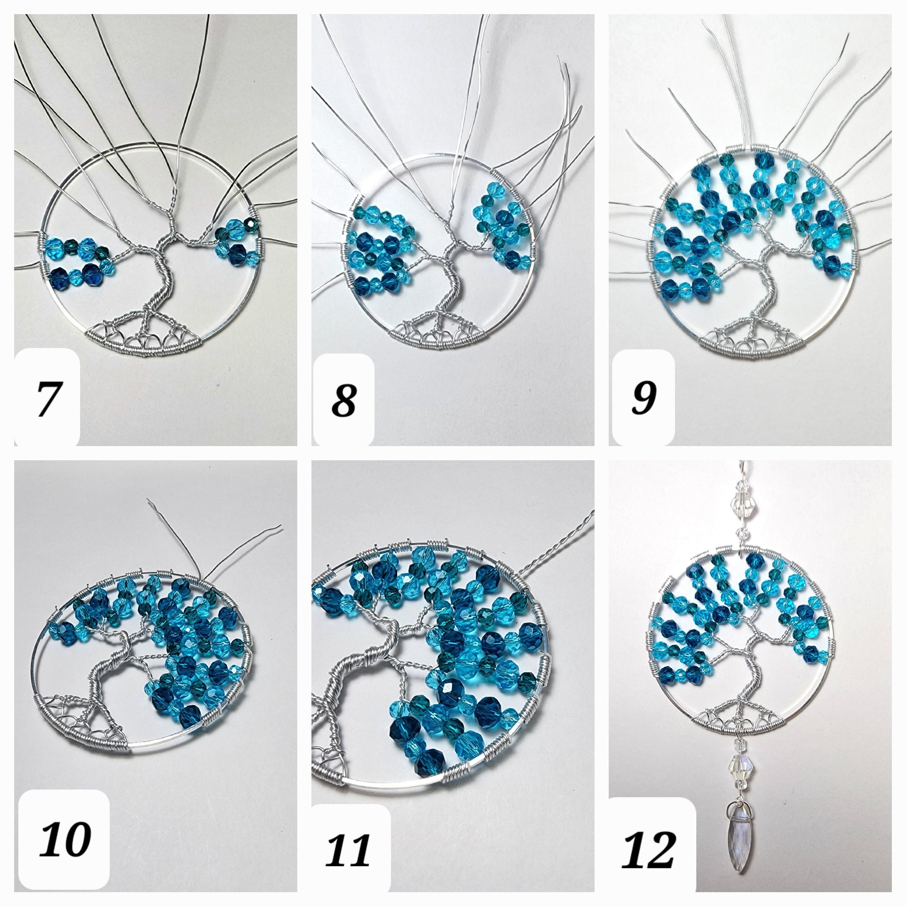 DIY Kit "tree of Life" Wire Tree on the Ring or Heart With Faceted Glass Beats in Multi Colors ...