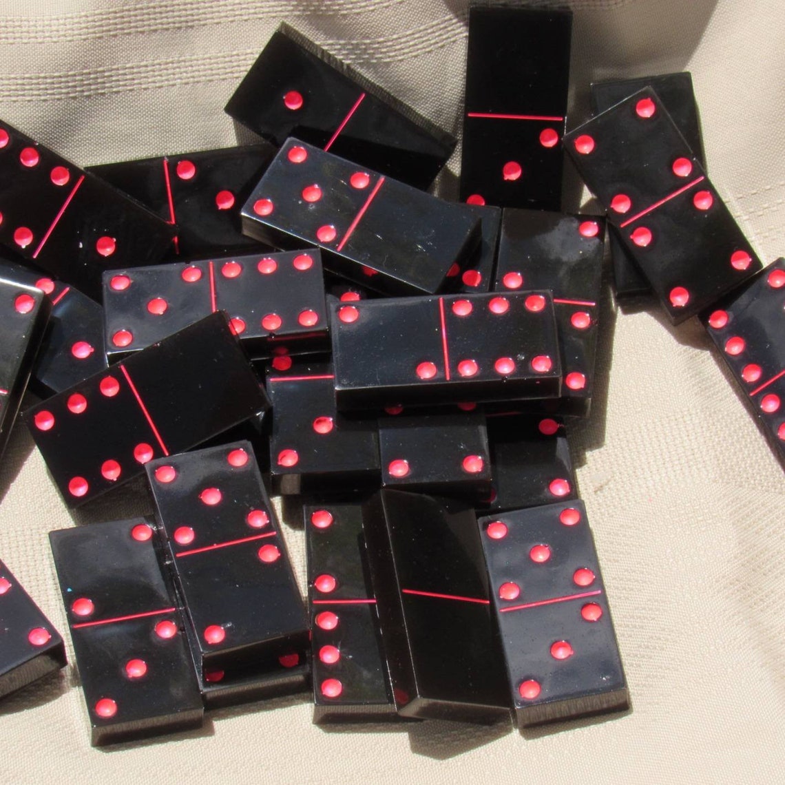 Black and Neon Pink Resin Dominoes-made to Order - Etsy