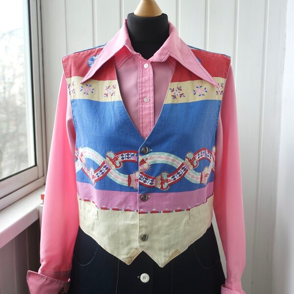 Mens Western Colorful Vests - Etsy