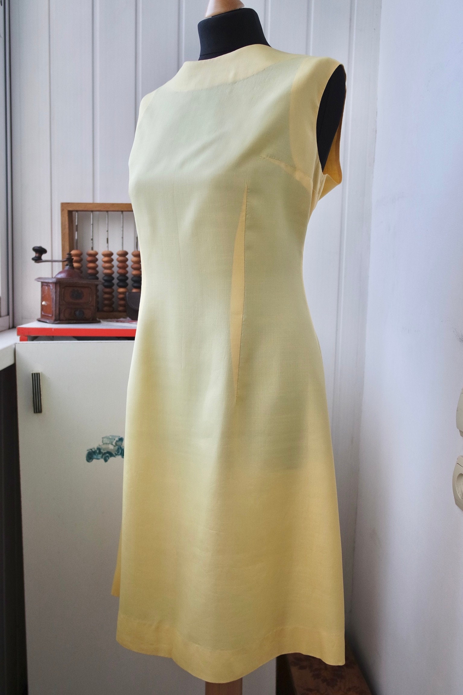 1960s Yellow Shift Dress Sixties Mod Dress Twiggy Dress Scooter Dress ...