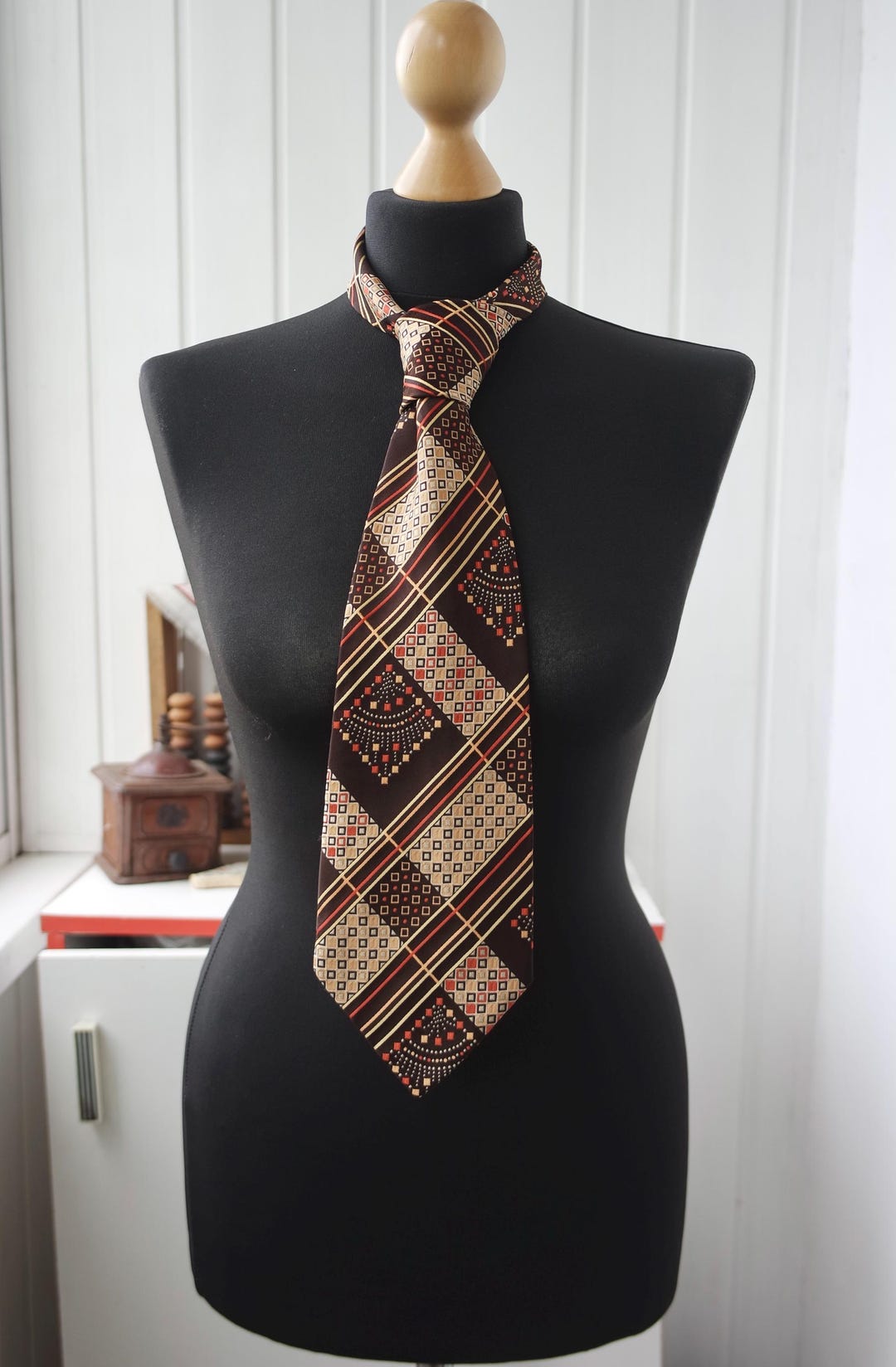 Groovy 60s 70s Kipper Tie – Extra Wide, Bold Abstract Geometric ...