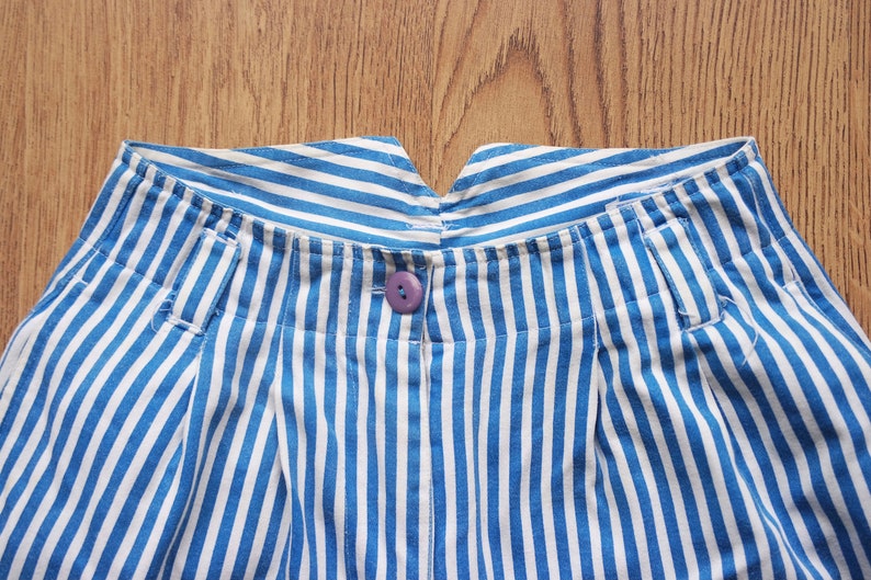 80s Baggy Pants for Cricket, Golf Womens Striped Pants 80s Pleated ...