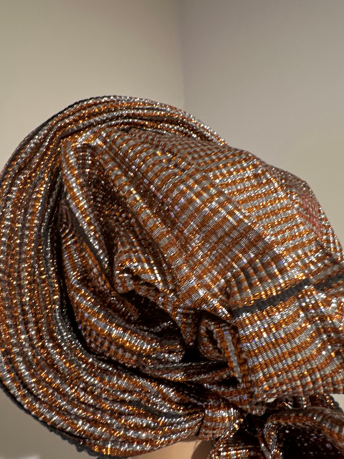 Elegant and Beautiful Orange and Silver Auto Gele - Etsy