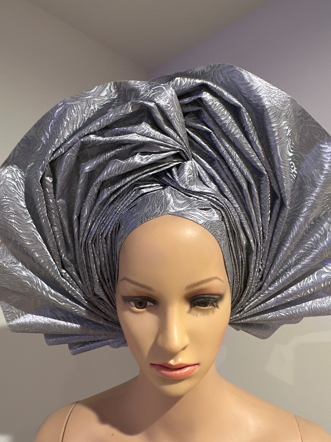 Elegant and Beautiful Gray Sego Auto Gele - Etsy
