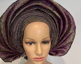 Elegant and Beautiful Wine Auto Gele - Etsy