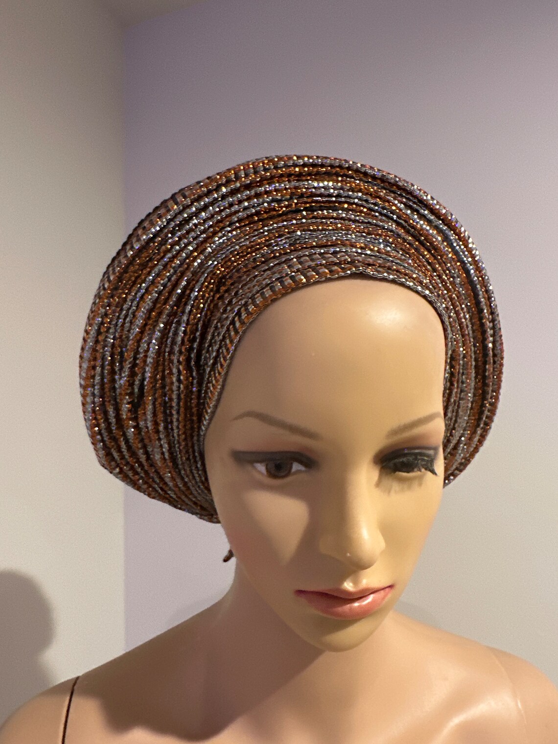Elegant and Beautiful Orange and Silver Auto Gele - Etsy