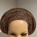 Elegant and Beautiful Orange and Silver Auto Gele - Etsy
