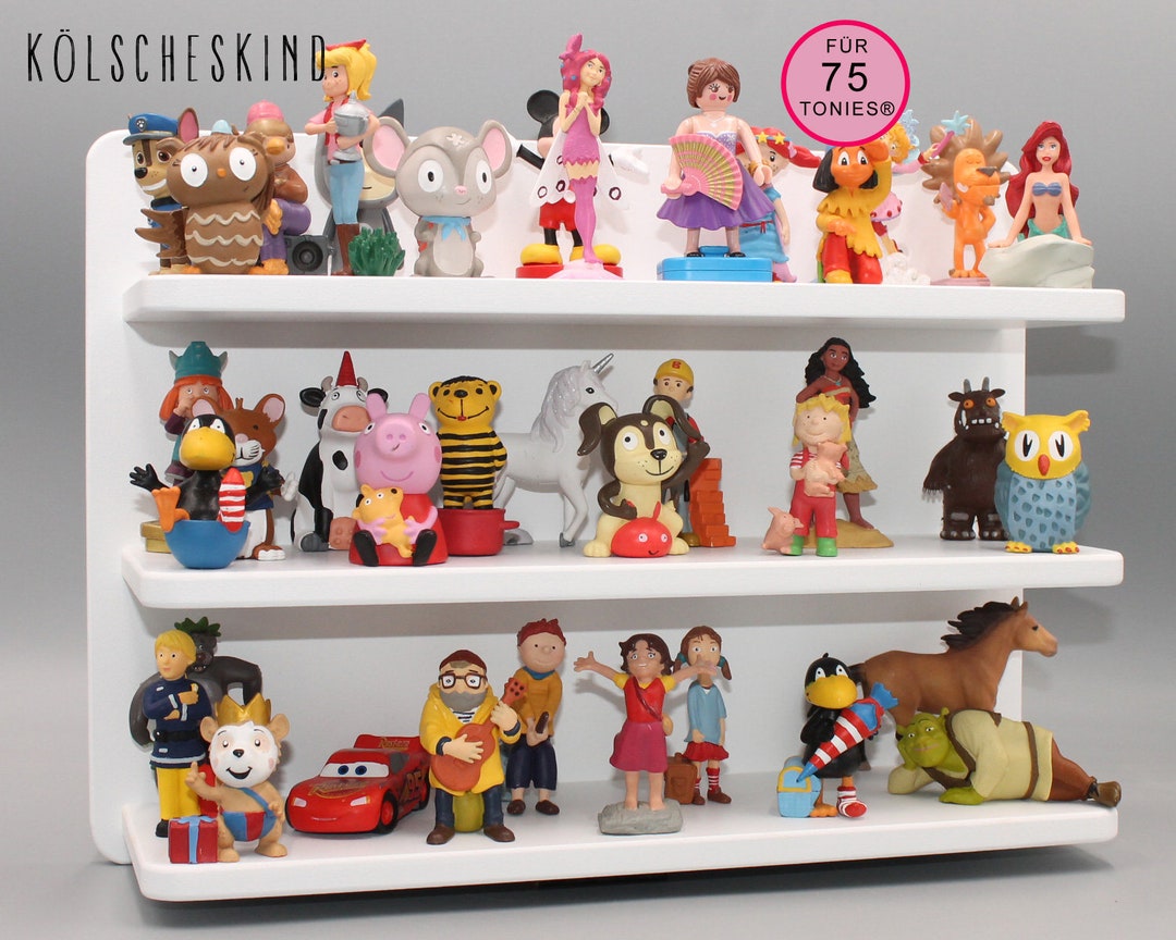 Extra Large XXL 3-piece Wall Tonie ® Shelf for up to 75 Tonies ® Color ...