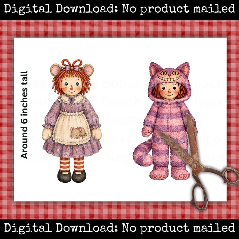 Printable Raggedy Ann in Wonderland Paper Dolls Printable Alice Fussy ...