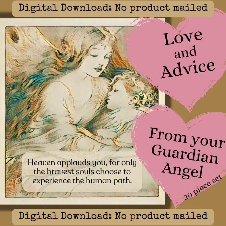 Guardian Angel Messages Printable Set 1 Cards Printable Angel Ephemera ...