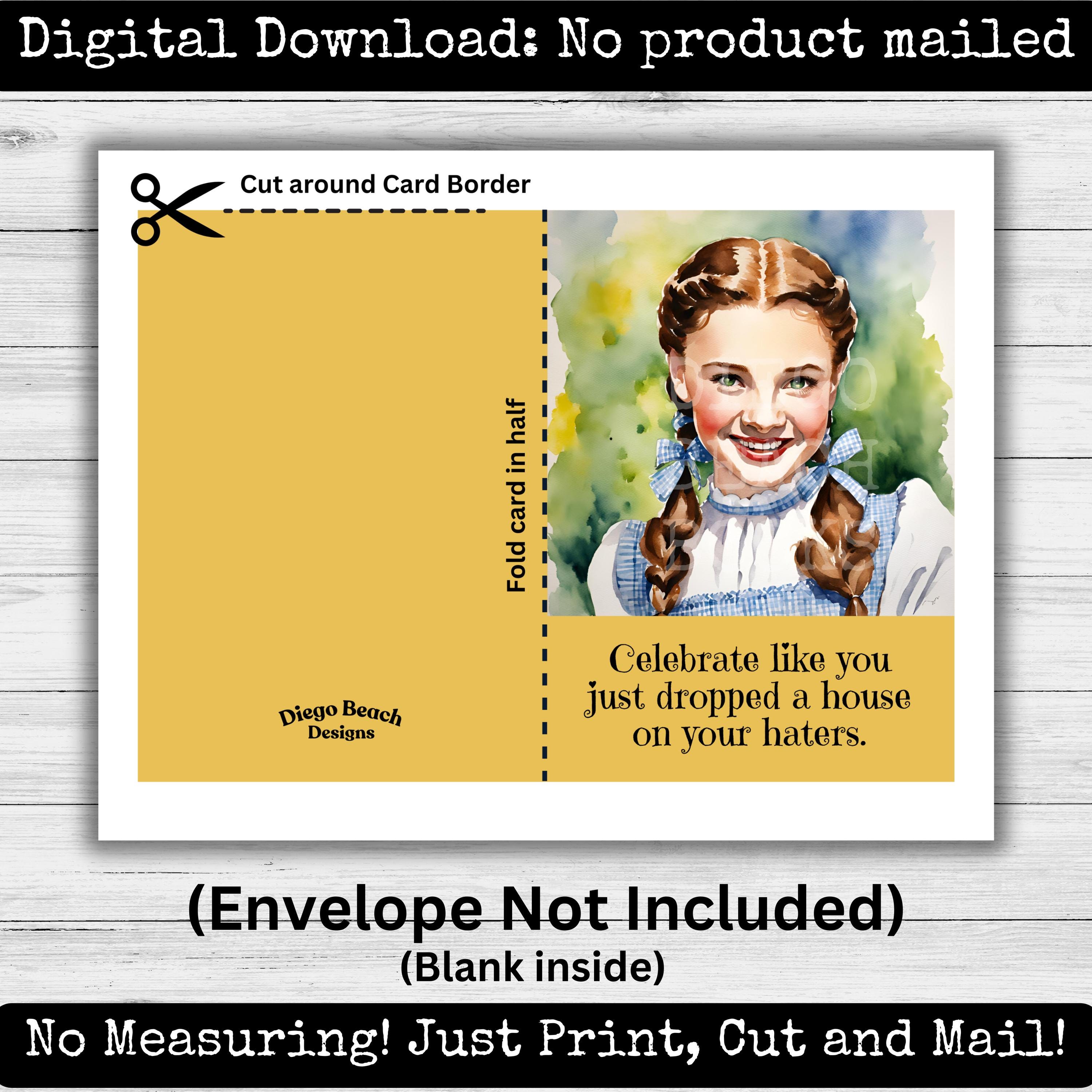 Dorothy Birthday Card Printable Wizard of Oz Encouragement ...