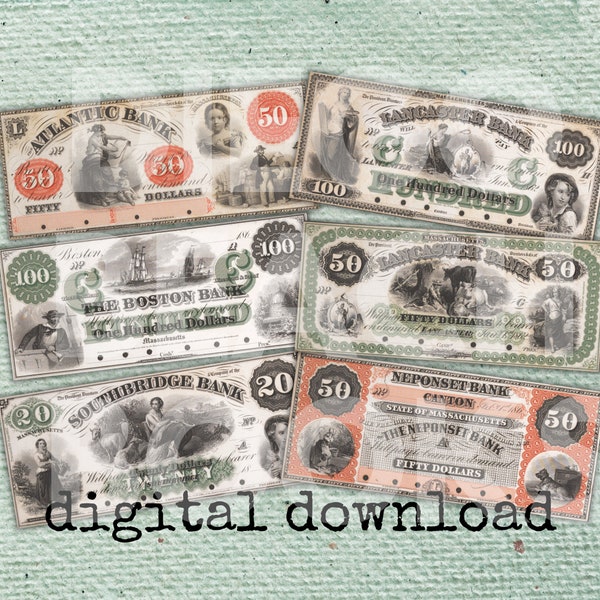 Bank Note Template - Etsy