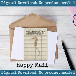 Vintage Sea Creatures Library Card Set Ocean Ephemera Nautical ...