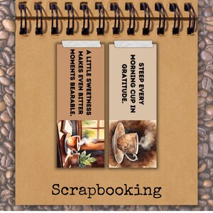 Vintage Coffee Bookmark Printables Bookish Stationery for Journals Tags ...