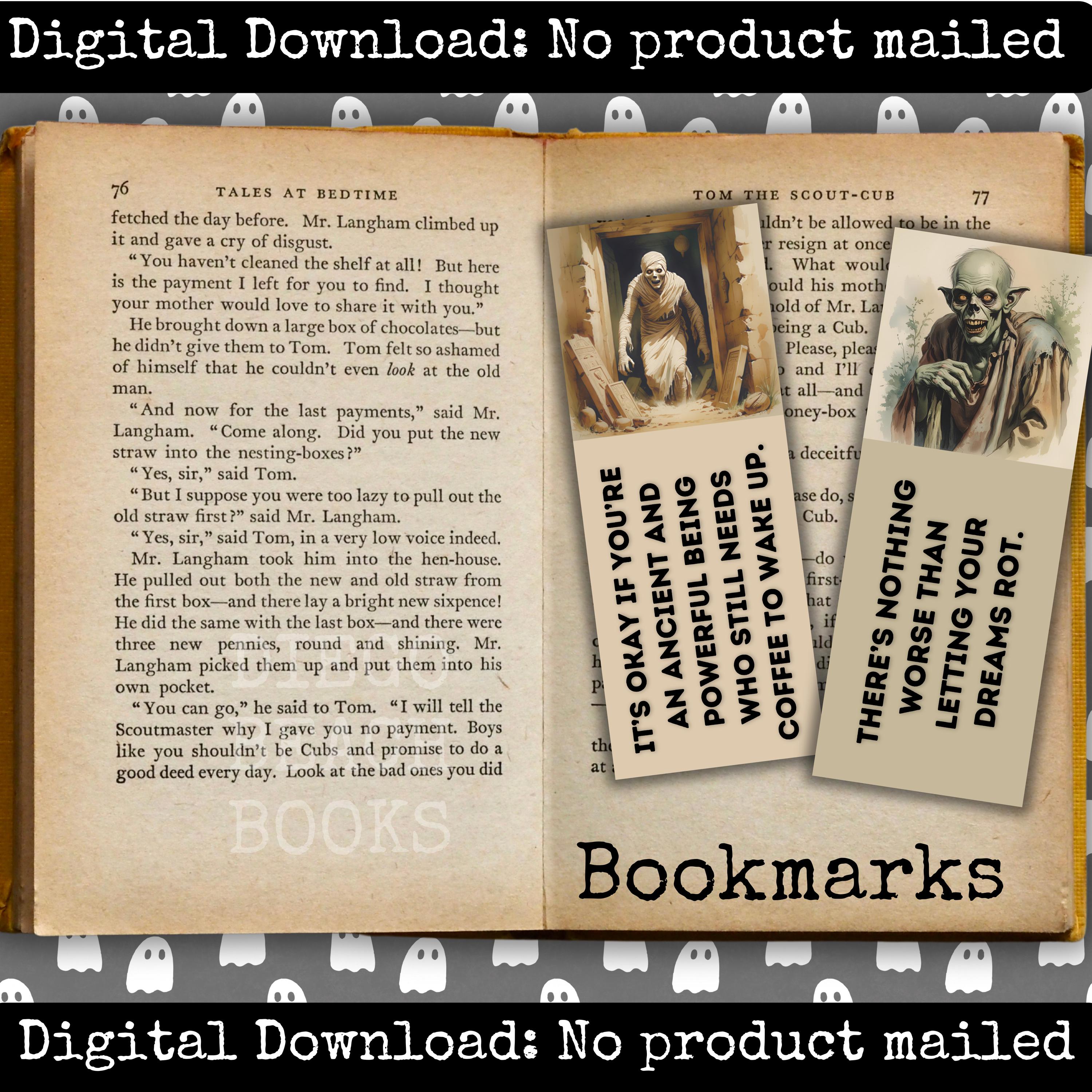 Classic Monster Bookmarks Printable Gothic Stationery Scrapbook Cards ...