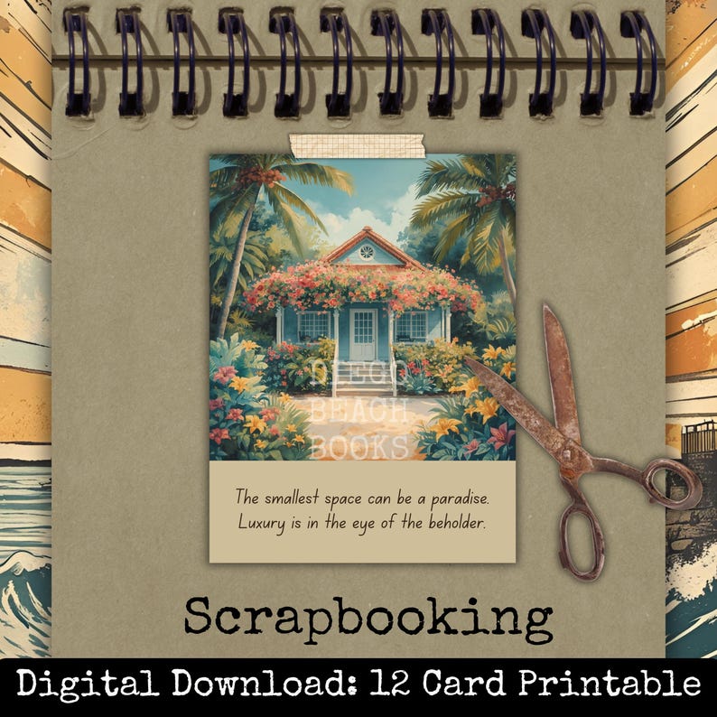 Life Advice From a Beach House Printable Nautical Scrapbook Cards Ocean ...