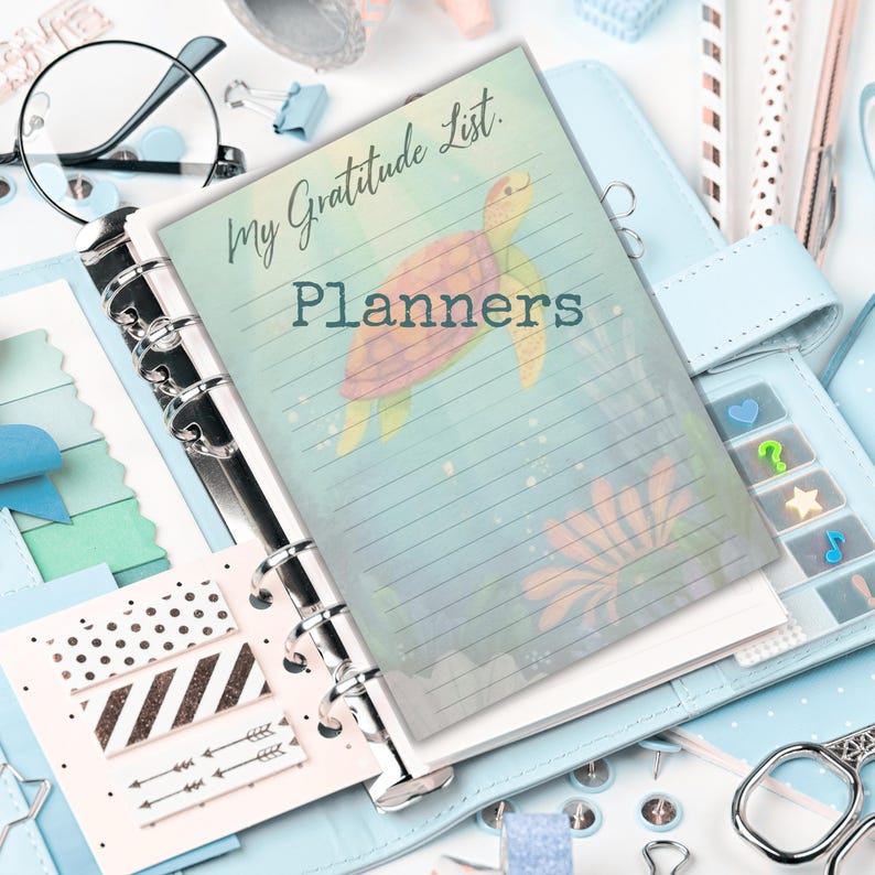 My Gratitude List Printable Sea Turtle Writing Pages Journal Sheets ...