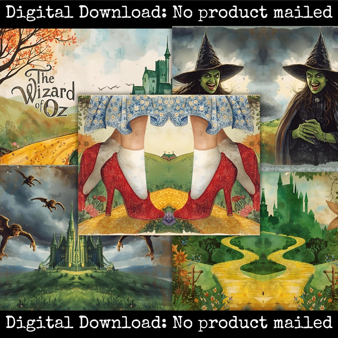 Wizard of Oz Junk Journal Kit Printable Scrapbook Pages - Etsy