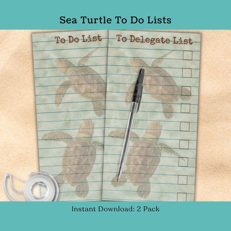 Sea Turtle To-do List Printable, Ocean Stationery (digital Download) - Etsy