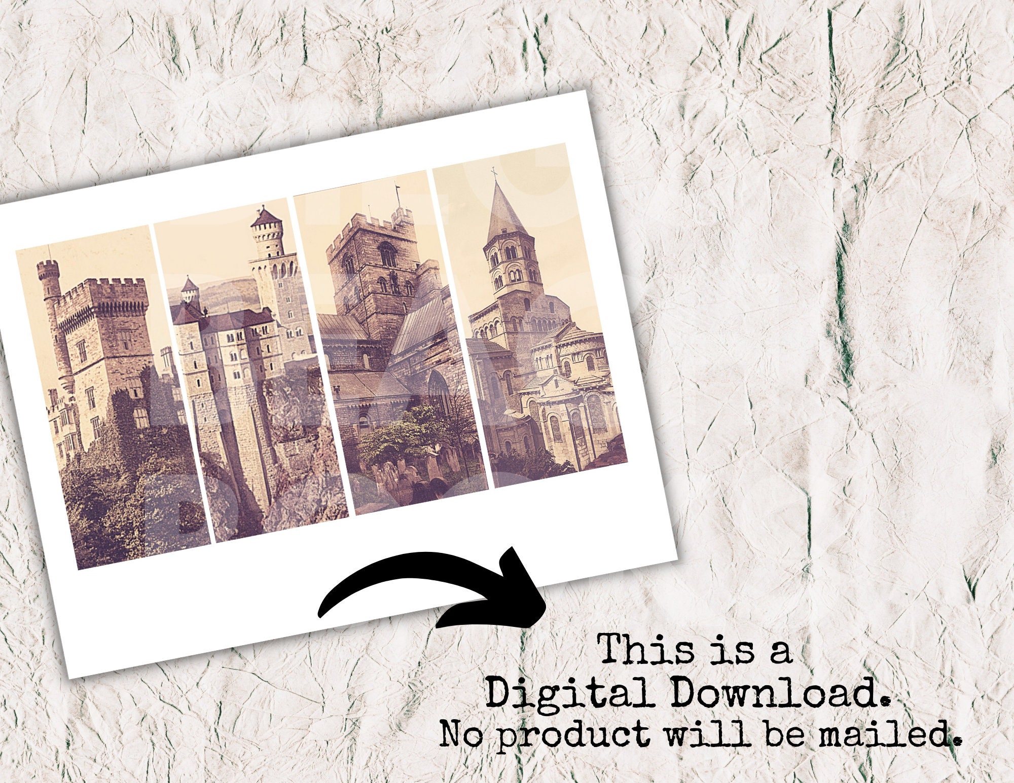 Castles and Cathedrals Vintage Bookmarks Digital Download Set - Etsy
