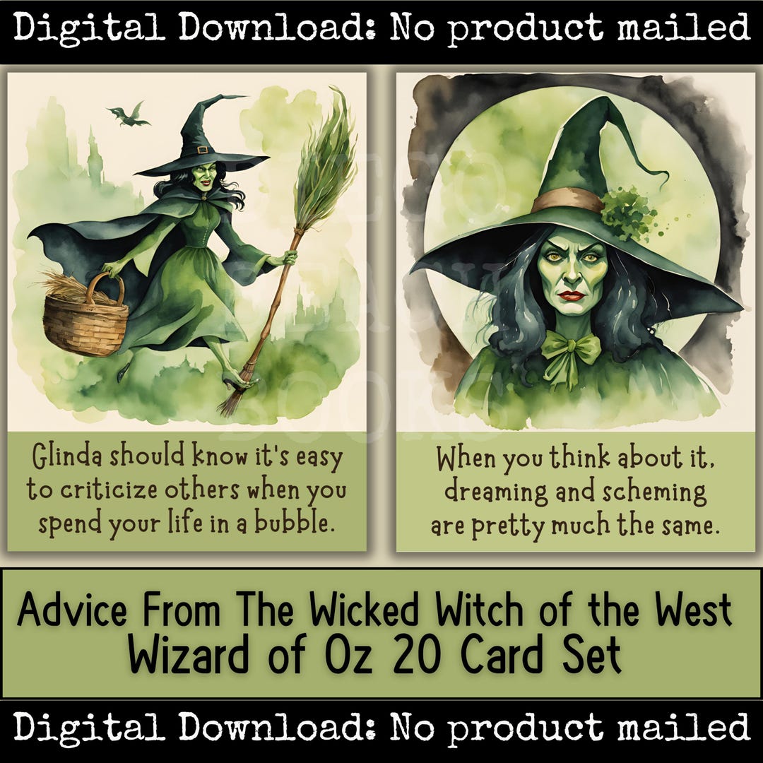 Advice From the Wicked Witch of the West Printable Cards Wizard of Oz ...