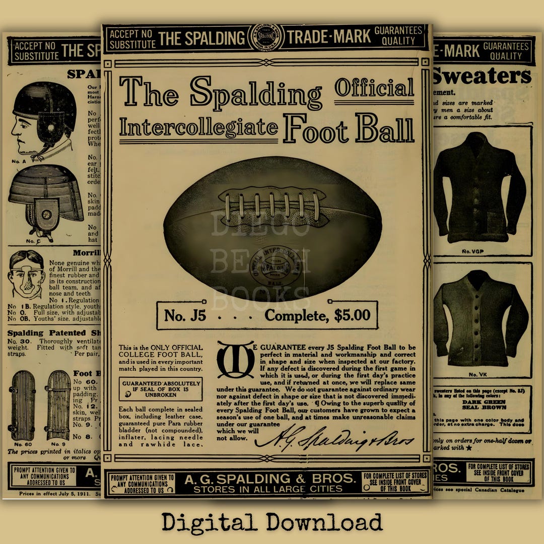 Spalding Football Equipment Ephemera 1911 Printable Vintage Sports ...