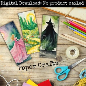 Wicked Bookmark Printable Set Ephemera Gift Tags Party Supplies ...