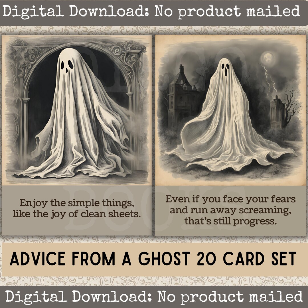 Advice From a Ghost Printable Cards Halloween Ephemera Printable ...