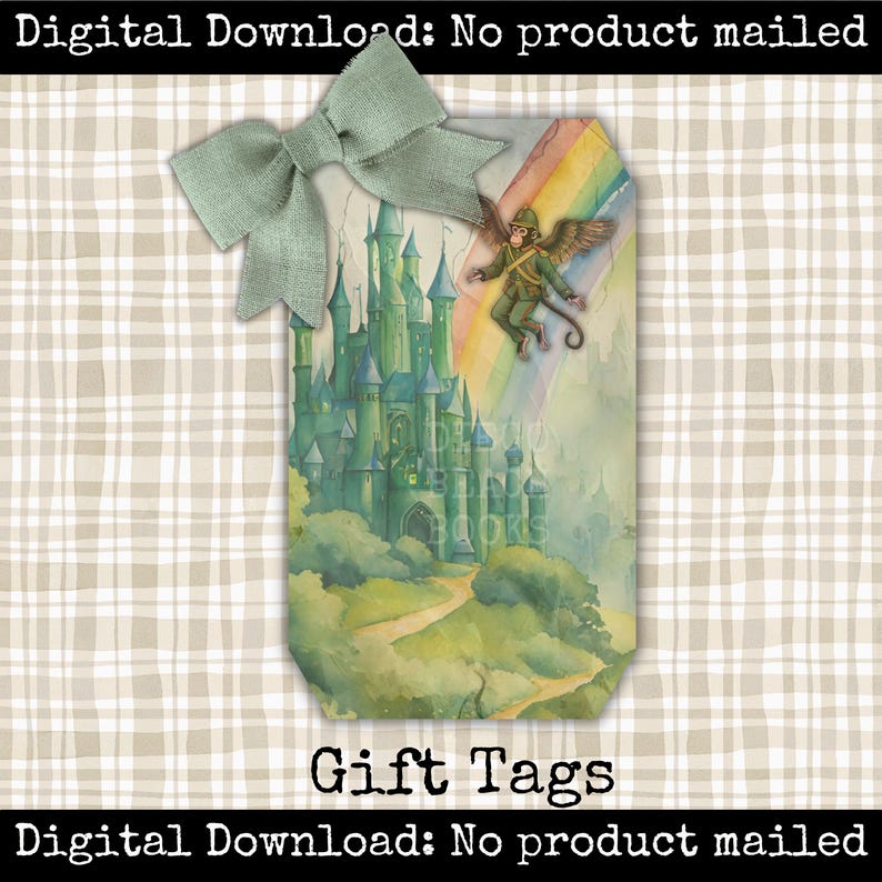 Wizard of Oz Scrapbook Cards Printable Gift Tags Junk Journal Kit Party ...