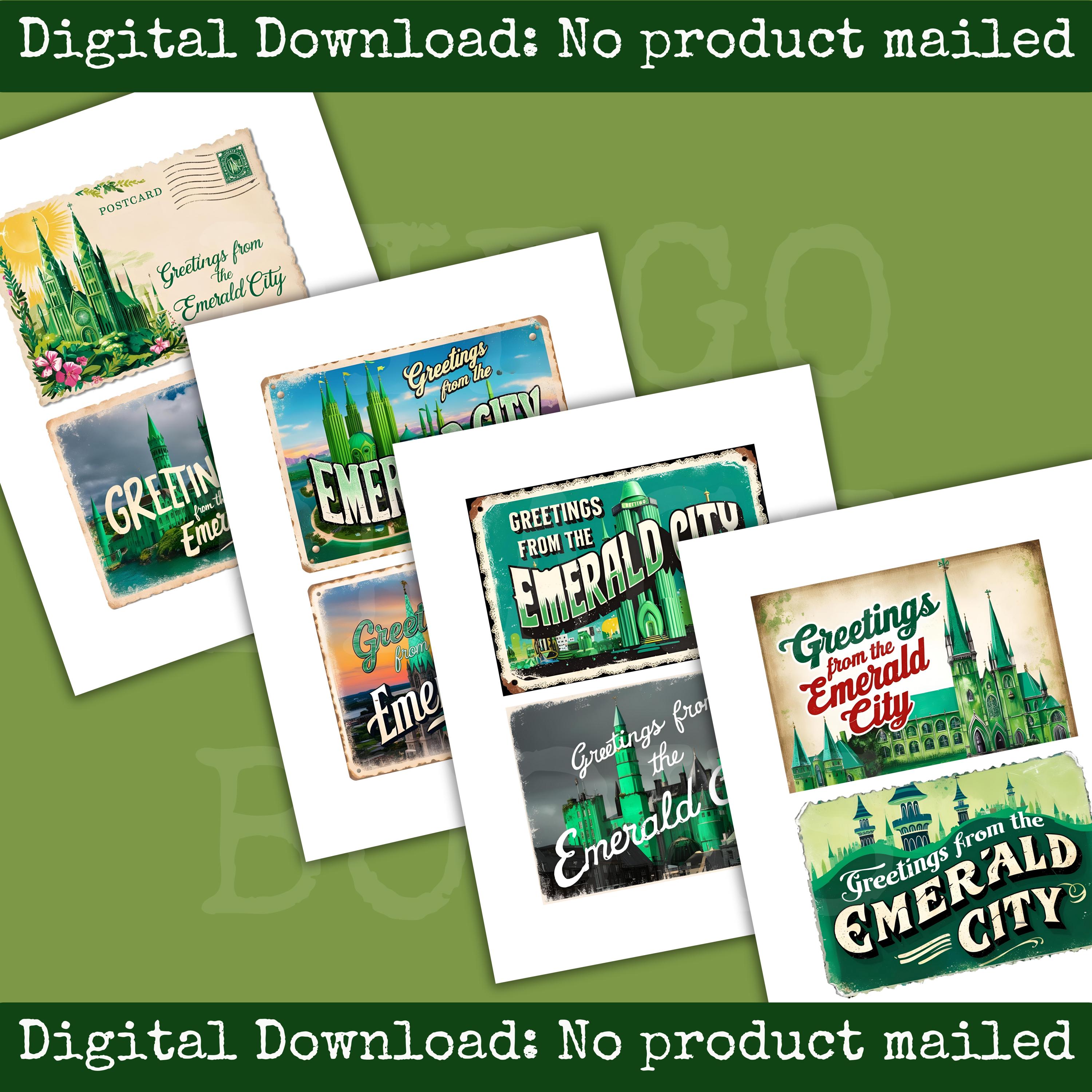 Greetings From Emerald City Printable Post Cards From the Land of Oz - Etsy