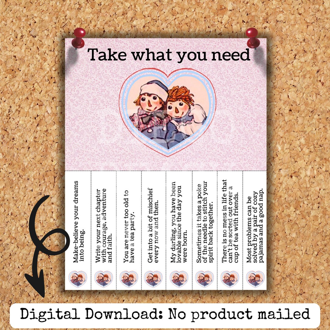 Raggedy Ann Take What You Need Mini Poster Printable Spread the Joy - Etsy