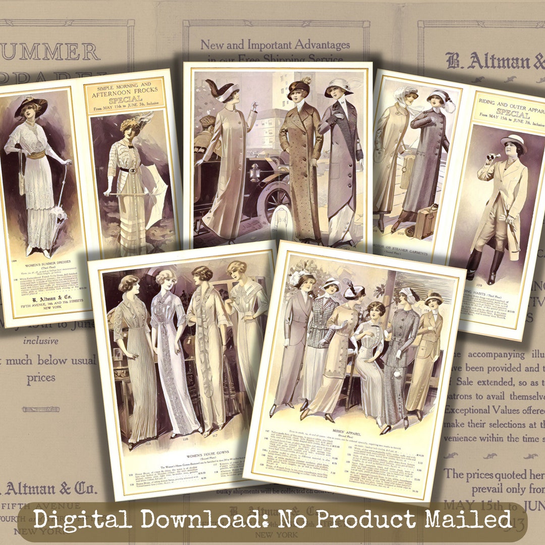 Vintage Ladies Fashion Magazine Ads Printable Set 1 Vintage Fashion ...