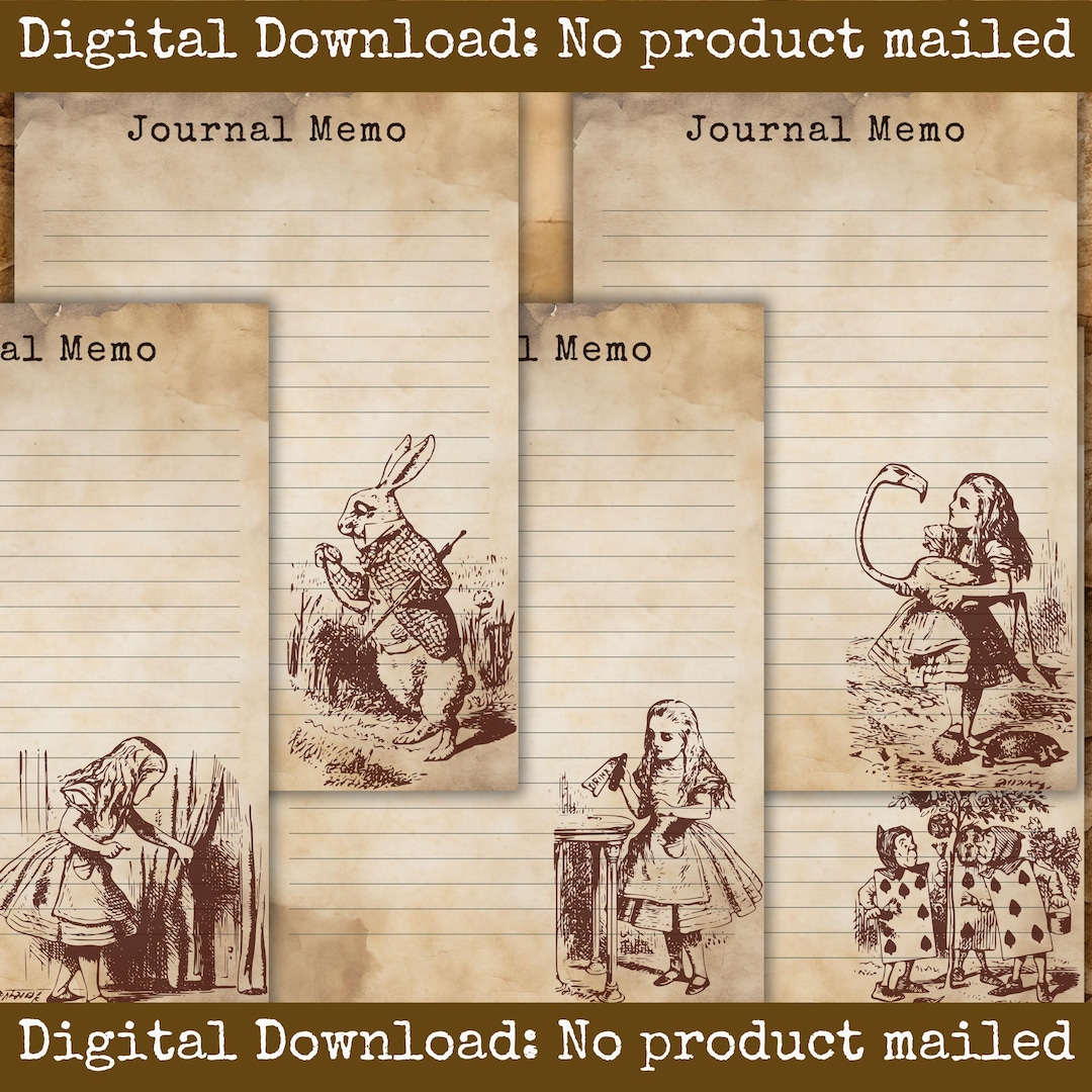 Alice in Wonderland Printable Journal Pages - Etsy